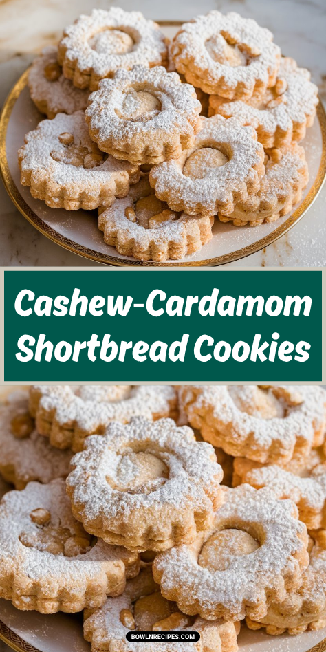 Cashew Cardamom Shortbread Cookies - Bowl N Recipes