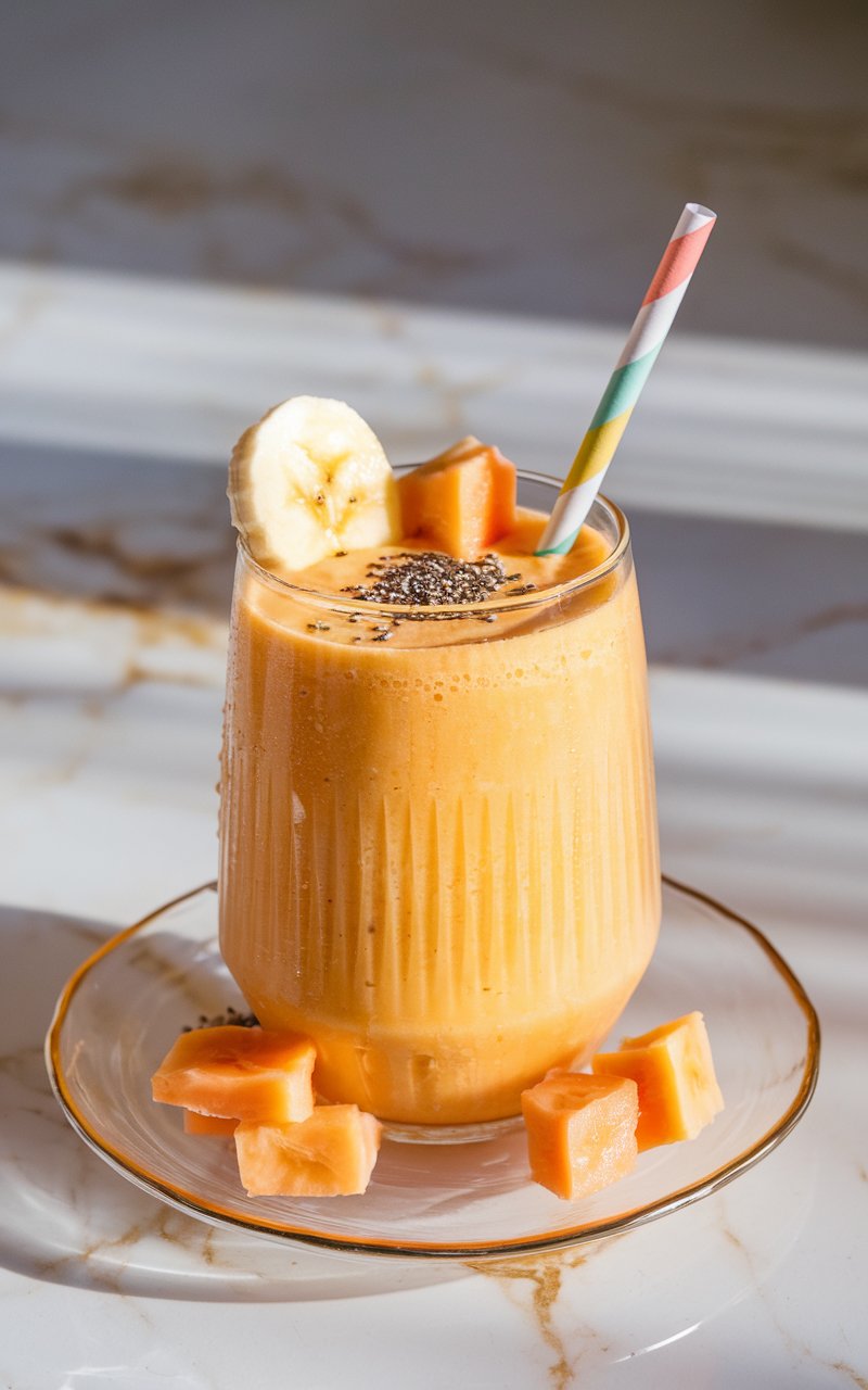 Papaya Banana Smoothie - Bowl N Recipes