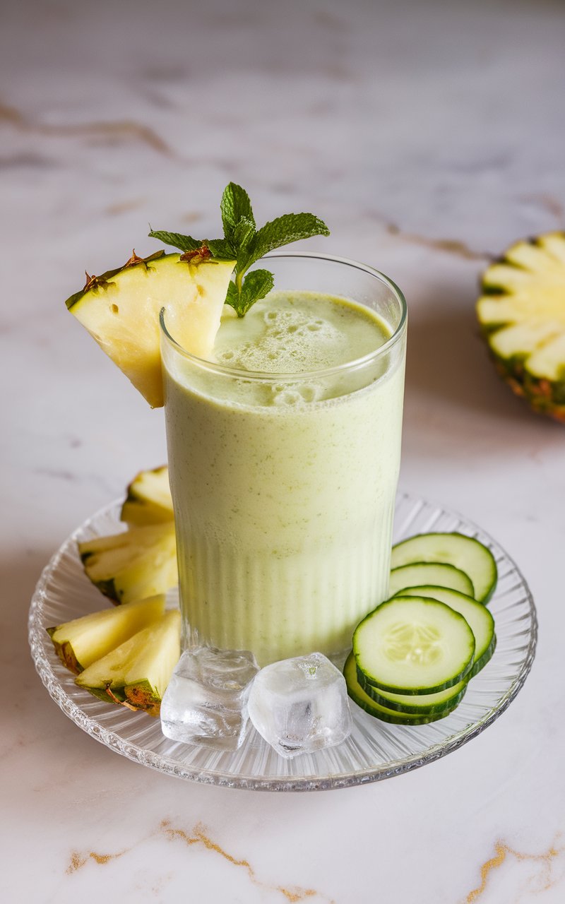 Pineapple Cucumber Mint Smoothie - Bowl N Recipes