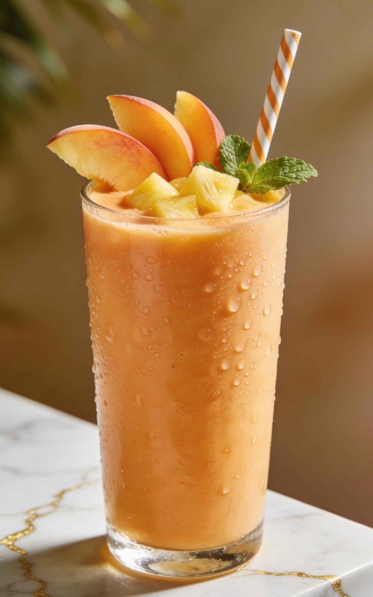 Pineapple Peach Smoothie - Bowl N Recipes