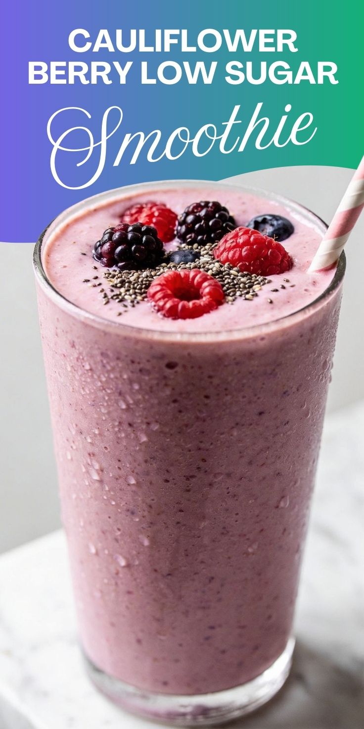 Cauliflower Berry Low Sugar Smoothie - Bowl N Recipes
